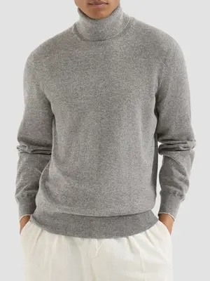 Brunello Cucinelli Cashmere Turtleneck Sweater - Grey