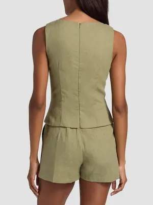 Black Halo Matias Linen Romper