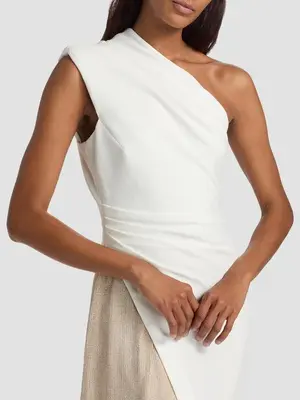 Black Halo Marigold Two-tone One-shoulder Gown