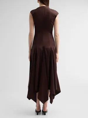 Black Halo Eloidie Asymmetric Midi Dress