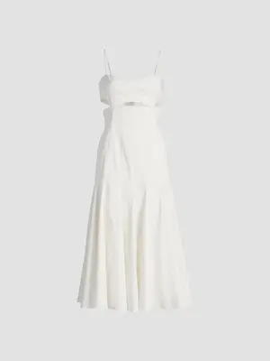 Black Halo Erica Stretch-cotton Midi-dress - White