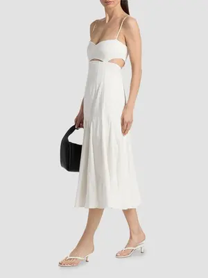 Black Halo Erica Stretch-cotton Midi-dress
