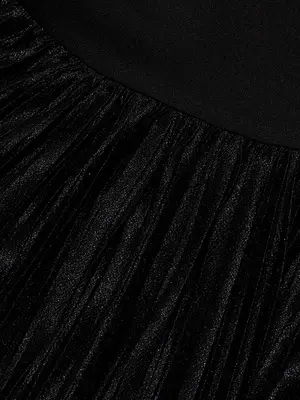 Black Halo Savoy Metallic Plisse Mesh Gown