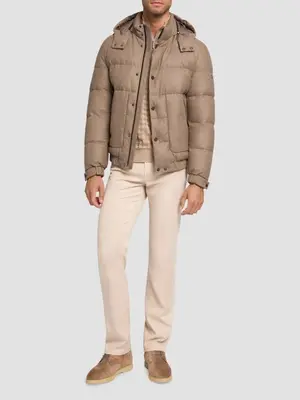 Stefano Ricci Virgin Wool And Cashmere Hooded Down Jacket