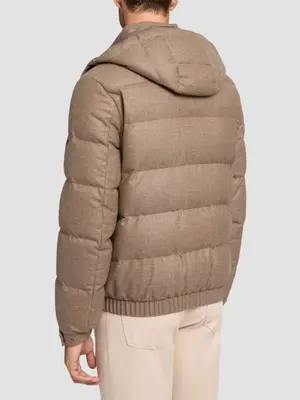Stefano Ricci Virgin Wool And Cashmere Hooded Down Jacket