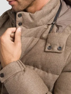 Stefano Ricci Virgin Wool And Cashmere Hooded Down Jacket