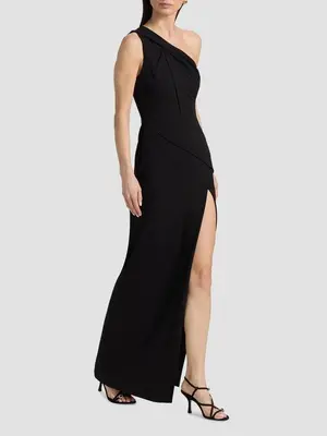 Black Halo Arliss One-shoulder Crepe Gown