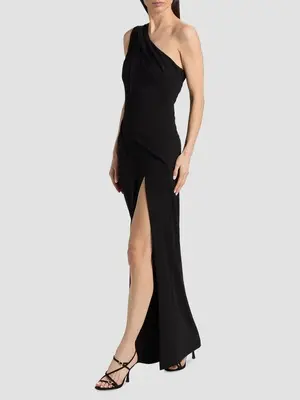 Black Halo Arliss One-shoulder Crepe Gown