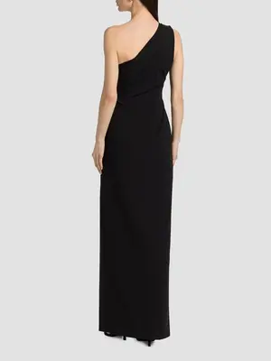 Black Halo Arliss One-shoulder Crepe Gown