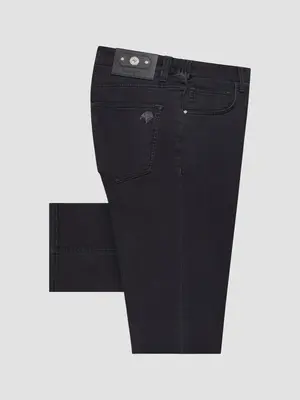 Stefano Ricci Cotton Blend Tapered Jeans - Black