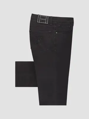 Stefano Ricci Cotton Blend Tapered Jeans - Black
