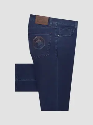 Stefano Ricci Cotton Blend Tapered Jeans - Blue