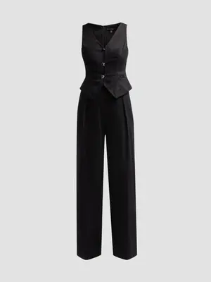 Black Halo Matias Vest Jumpsuit