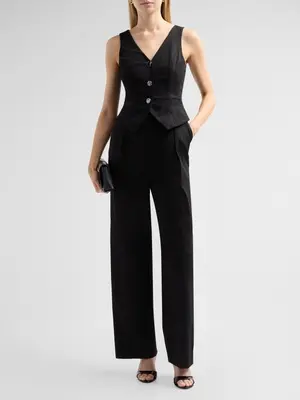 Black Halo Matias Vest Jumpsuit