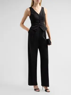 Black Halo Matias Vest Jumpsuit