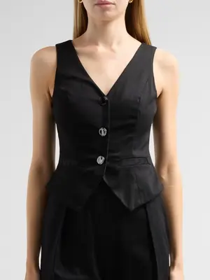 Black Halo Matias Vest Jumpsuit