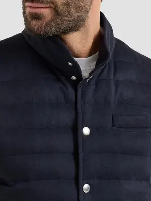 Brunello Cucinelli Lightweight Cashmere Flannel Down Vest