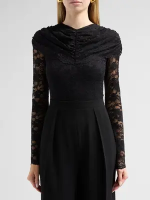 Black Halo Raven Draped Lace Jumpsuit - Black
