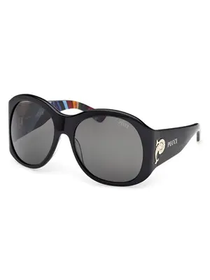 Emilio Pucci 59mm Oval Sunglasses - Black