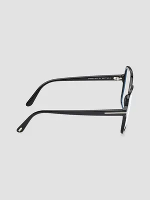 TOM FORD 56mm Square Blue Block Eyeglasses