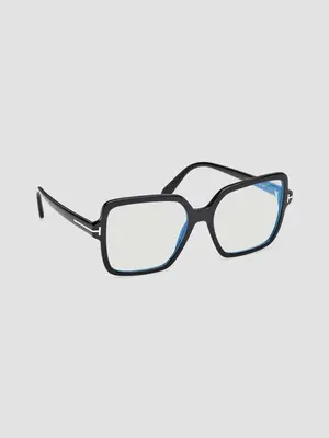 TOM FORD 56mm Square Blue Block Eyeglasses