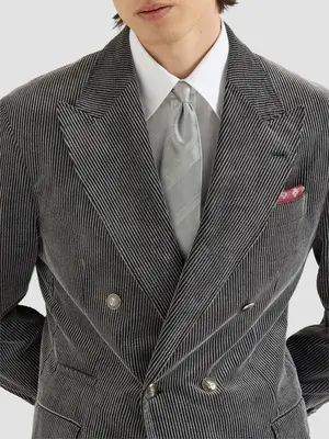 Brunello Cucinelli Frosted Cotton Corduroy One-and-a-half Breasted Tailor Blazer
