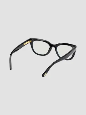 TOM FORD 53mm Oval Blue Block Eyeglasses