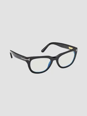 TOM FORD 53mm Oval Blue Block Eyeglasses