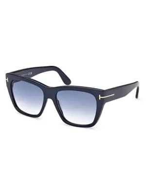 TOM FORD Flynn 55mm Square Sunglasses Blue