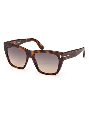 TOM FORD Flynn 55mm Square Sunglasses Brown