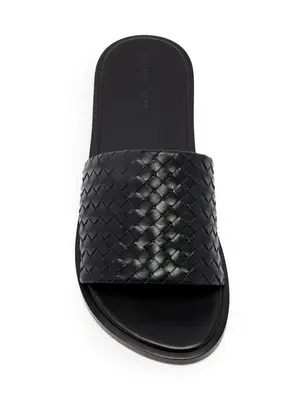 Bottega Veneta Elio Intrecciato Leather Sandals