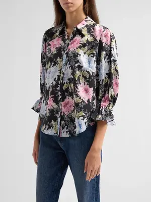 Cinq À Sept Fiona Dahlia Print Top