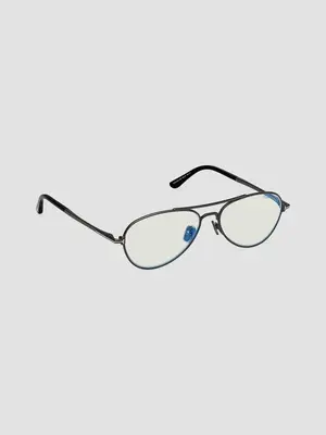 TOM FORD 56mm Blue Block Aviator Glasses