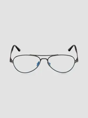 TOM FORD 56mm Blue Block Aviator Glasses - Grey