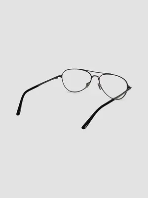 TOM FORD 56mm Blue Block Aviator Glasses - Grey