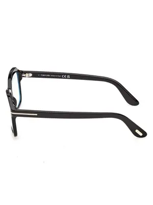 TOM FORD 54mm Blue Block Rectangular Sunglasses - Black