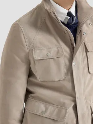 Brunello Cucinelli Suede Unlined Safari Jacket