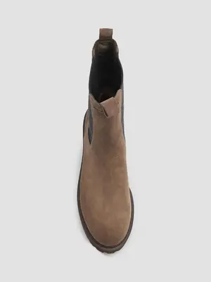 Brunello Cucinelli Monili Pull-tab Suede Chelsea Boots