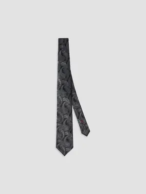 Brunello Cucinelli Paisley Silk Tie Medium Grey
