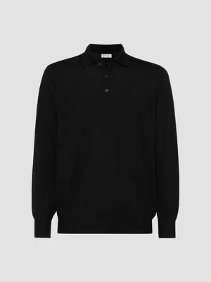 Brunello Cucinelli Lightweight Knit Polo Shirt - Black