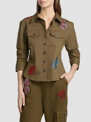 Cinq À Sept Canyon Crystal Rose Scrunched Jacket