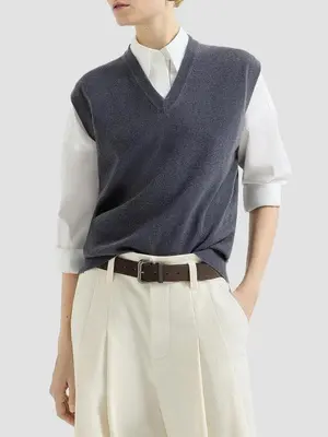 Brunello Cucinelli Cashmere Sweater Vest With Monili