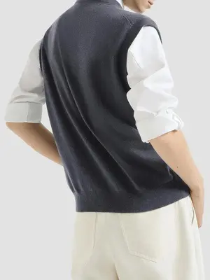 Brunello Cucinelli Cashmere Sweater Vest With Monili