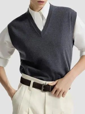 Brunello Cucinelli Cashmere Sweater Vest With Monili