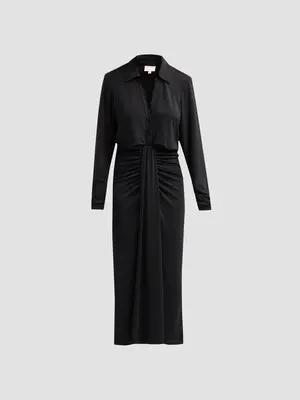 Cinq À Sept Seferina Midi-shirtdress - Black