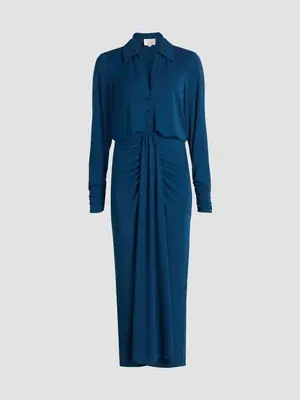 Cinq À Sept Seferina Midi-shirtdress - Night Opal