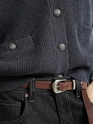 Brunello Cucinelli Sparkling Cashmere English Rib Cardigan