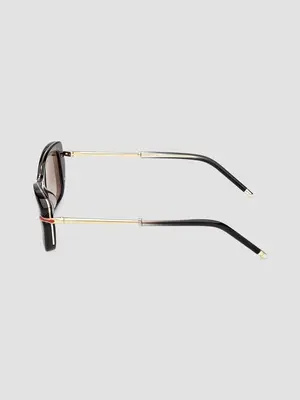 CHRISTIAN LOUBOUTIN 53mm Rectangular Sunglasses - Gold Black