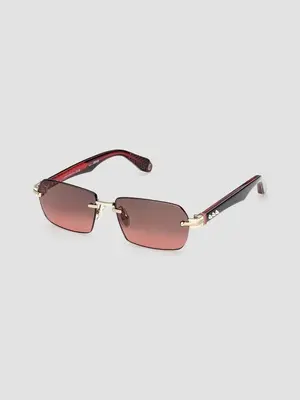 CHRISTIAN LOUBOUTIN 56mm Rectangular Sunglasses - Black Red