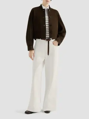 Brunello Cucinelli Sparkling Cotton Striped English Rib Sweater